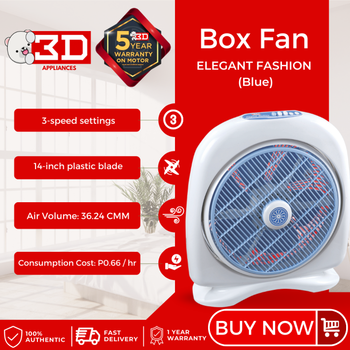 3D Box Fan Elegant Fashion (BF35EF) | Lazada PH