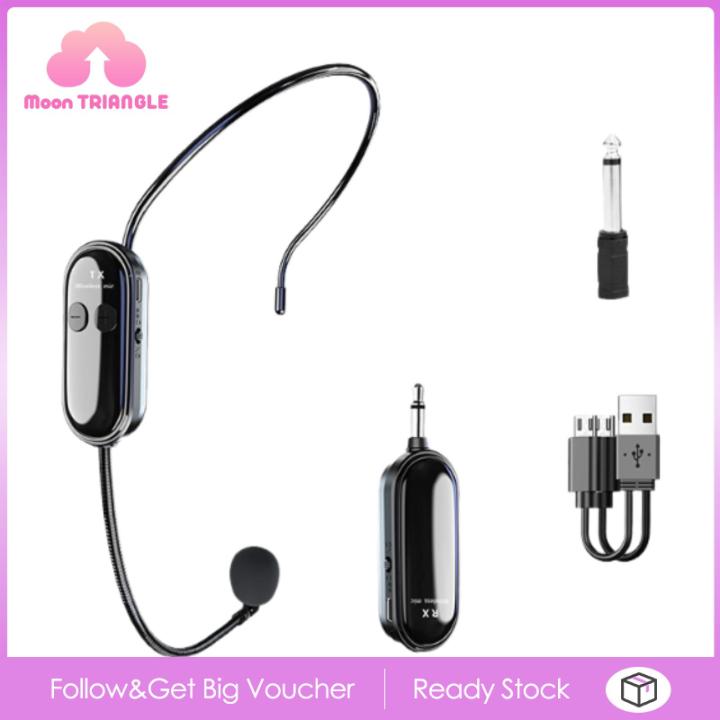 Moon TRIANGLE Headset Microphone Mic Systems Long Range USB Charging PA ...