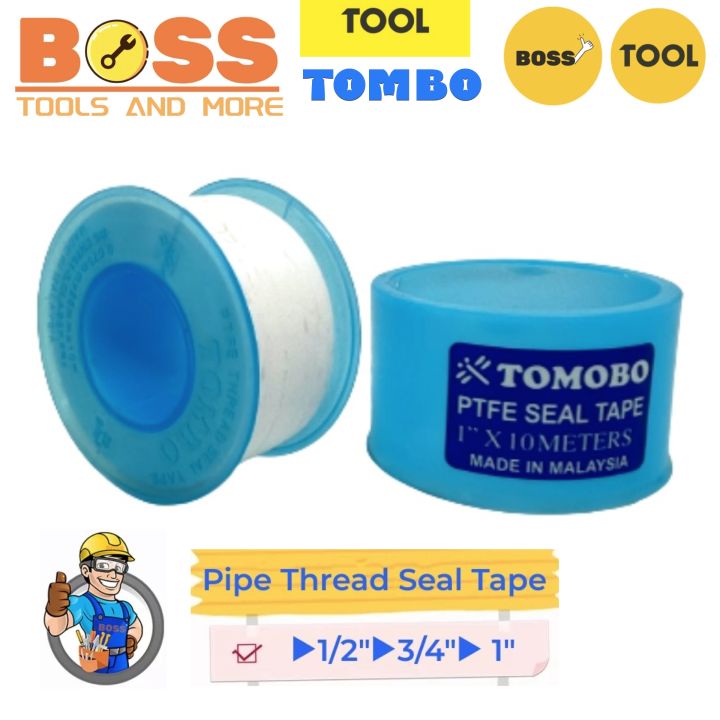 Tombo Teflon Tape 1/2", 3/4", 1" PTFE Seal Tape Water Pipe Thread ...