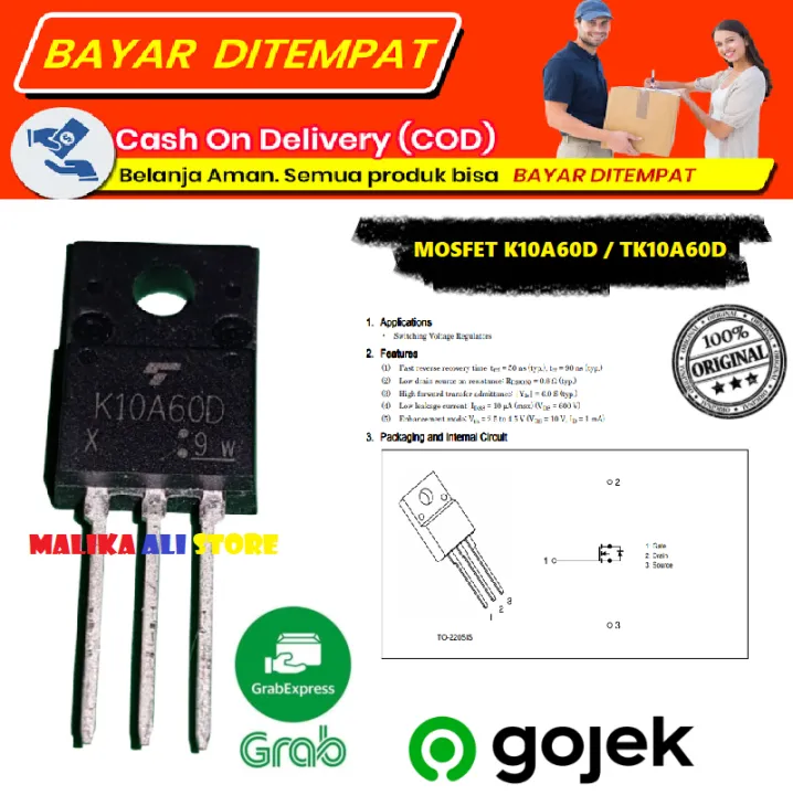 MOSFET K10A60D TK10A60D | Lazada Indonesia
