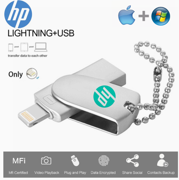 HP 1TB 2TB OTG USB Flash DriveสำหรับIPhone14/13/12/11/X/8/7/6 ไอแพดไอพ ...