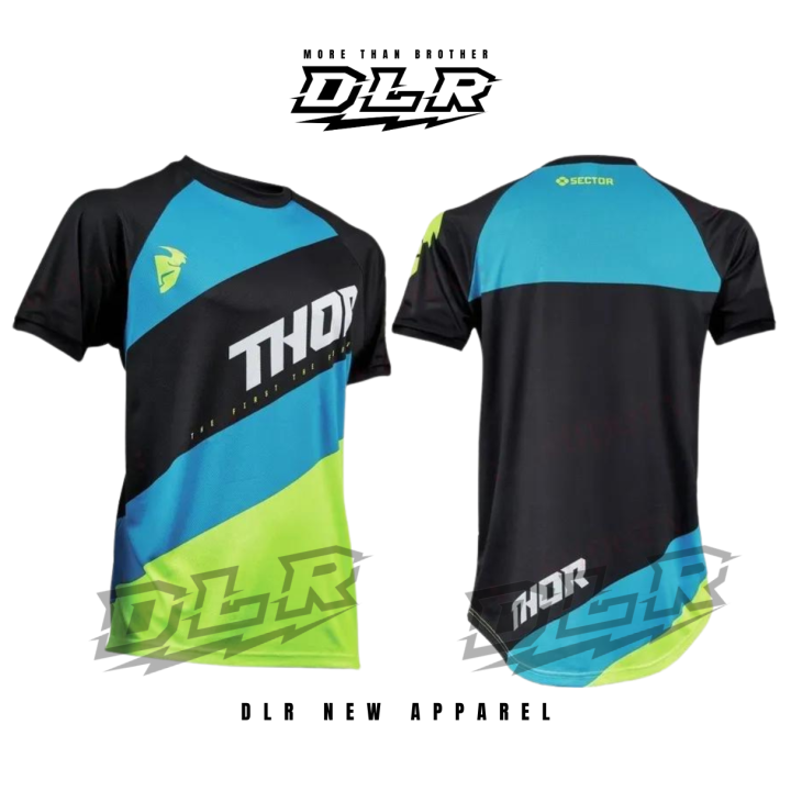Jersey THOR MTB SECTOR BLUE GREEN | Kaos Gowes Mountain Bike Road Bike ...