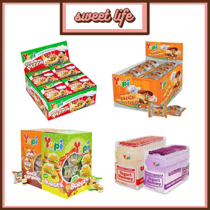(BOX) YUPI GUMMY (YOGURT/ BUGER / COLA / SOUR / PIZZA / BIG / BERRY ...