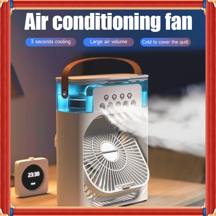 Misting Fan 4 in 1 Cooling Humidifier 3 Speed with LED Lights Desktop ...