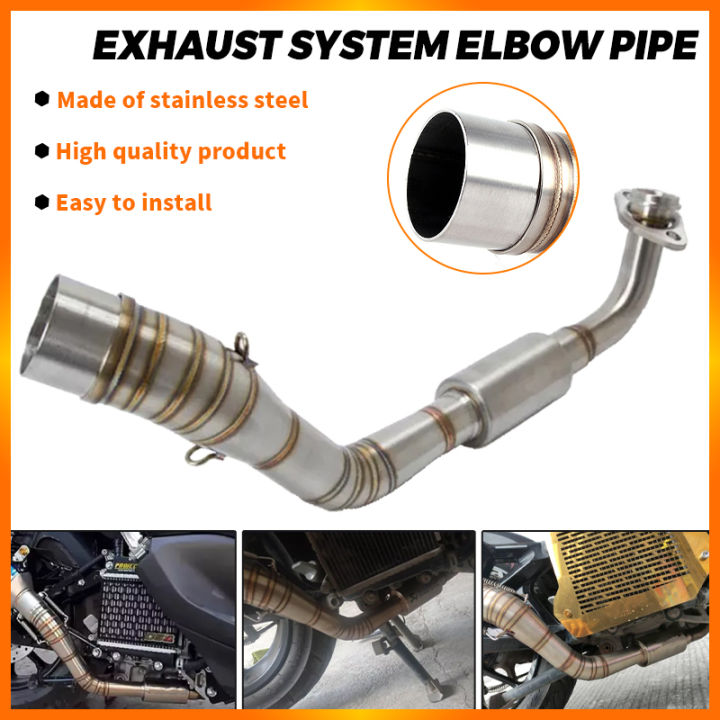 E&M Motorcycle Exhaust System Elbow Slide-In Type For Yamaha NVX 155/125 NVX155 Aerox155 Nmax V1 ...