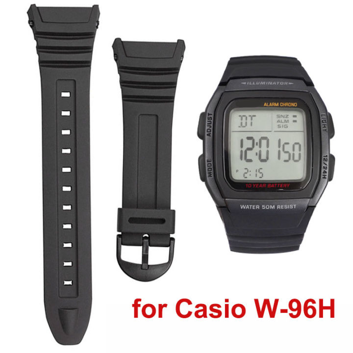 18mm Soft Silicone Watch Strap/Belt for Casio W-96H Replacement ...