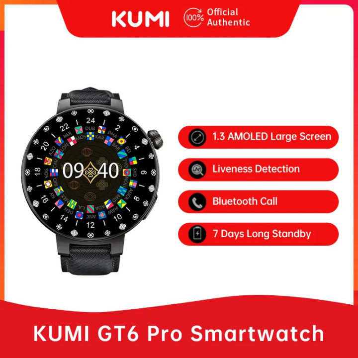 Kumi GT6 pro smartwatch NFC 1.3 “AMOLED Bluetooth smart watch 100 exercise modes pressure ...