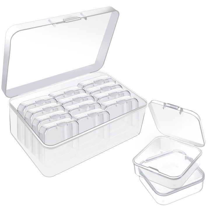 [Dream edges] 15 Pieces Plastic Storage Cases Mini Clear Plastic ...