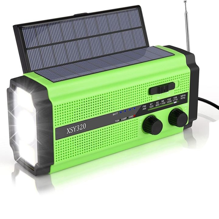 Emergency Weather Radio 5000mAh Power Bank Portable Hand Crank Radio ...