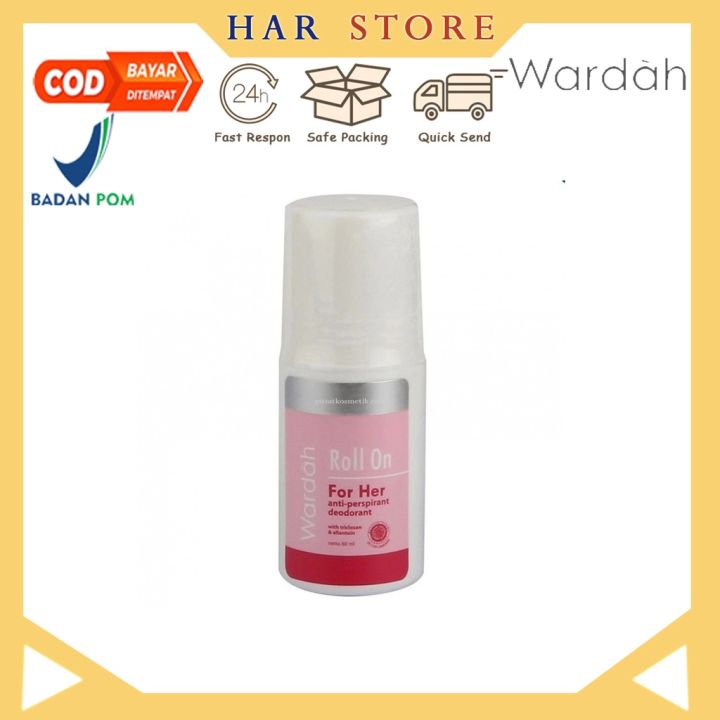 Wardah Roll On For Her 60 ml - Deodoran halal non alkohol yang mampu ...