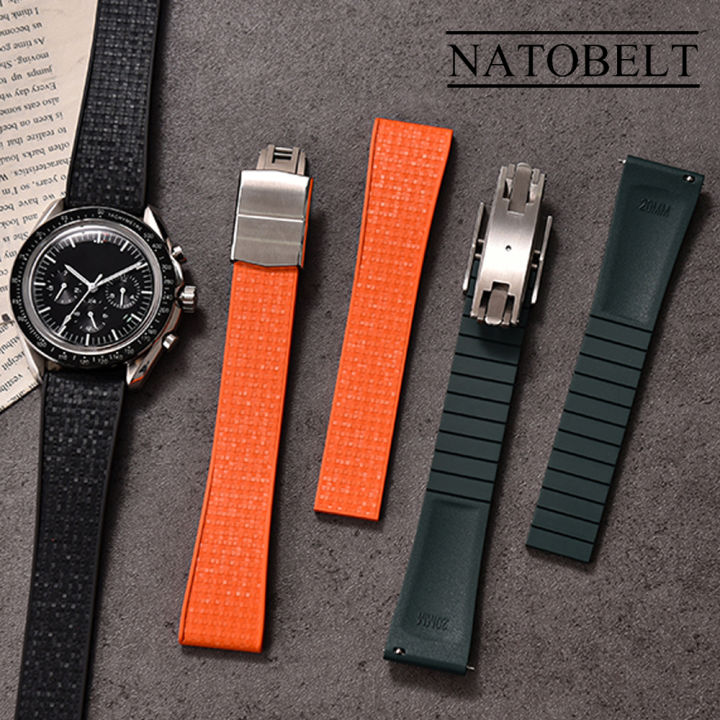 Mosaic Pattern CTS Rubber Watch Strap 20mm 22mm Quick Release Butterfly ...