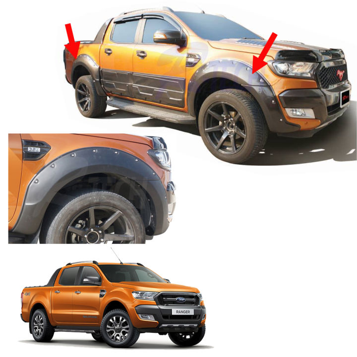 คิ้วล้อ ซุ้มล้อ รุ่น 4 ประตู ใส่ ฟอร์ด Ford Ranger T7 Double Cab ...