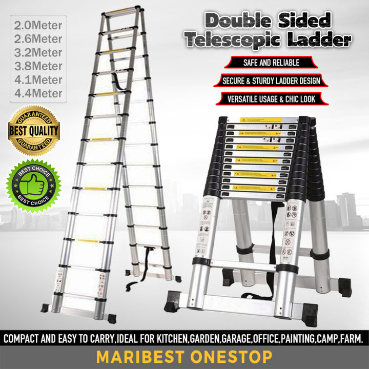 Aluminium Double Sided Telescopic Ladder Tangga Lipat Aluminium ...