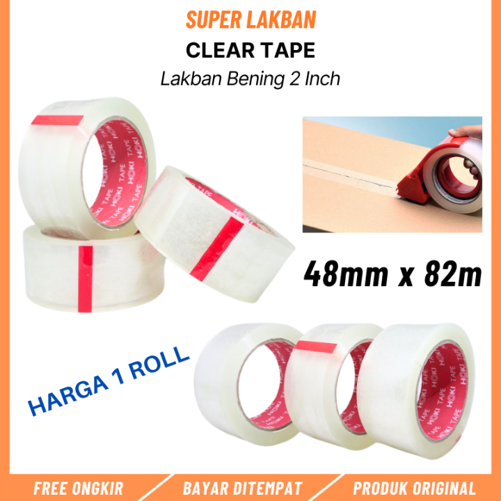 Lakban Bening Besar Six Tape 48mm x 80 Meter Isolasi Lakban Packing ...