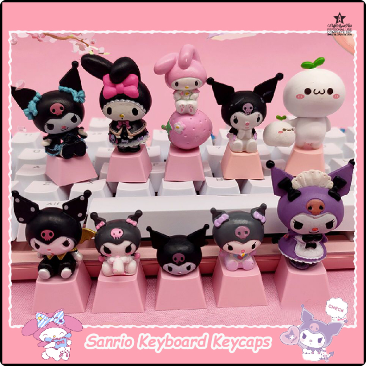 [izhi] Kawaii Sanrio Kuromi My Melody Cartoon Keycaps Cartoon Cute ...