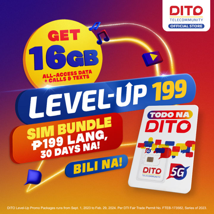 DITO 5G SIM with Level-Up 199 Bundle (16GB Data) | Lazada PH