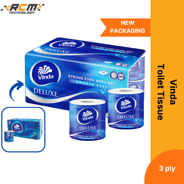 Vinda Deluxe Smooth Toilet Paper Rolls 3 ply 250 sheets x 16 rolls卫生纸 纸巾 | Lazada