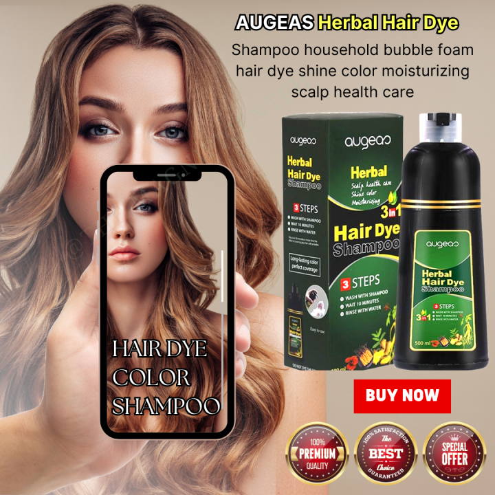 Augeas Herbal Hair Dye Shampoo Household Bubble Foam Hair Dye All 0282