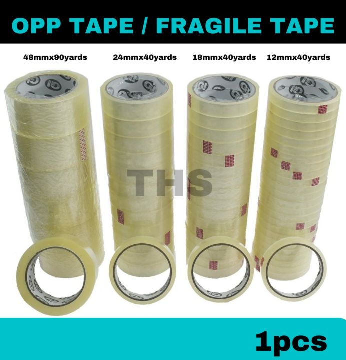 THS - FRAGILE Tape / OPP Tape 12mm / 18mm / 24mm / 48mm - Clear ...