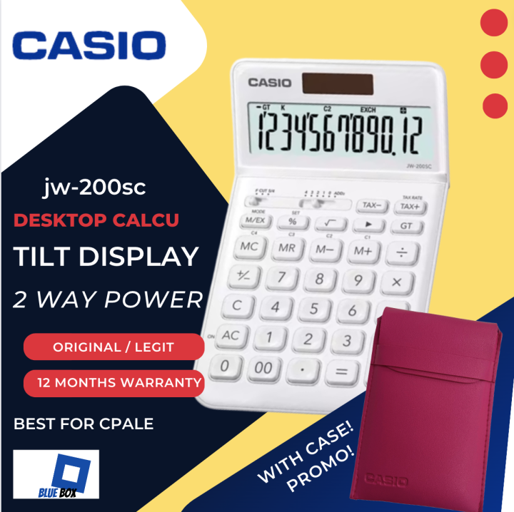 CASIO JW200SC TILT DISPLAY DESKTOP CALCULATOR ORIGINAL WITH 1 YEAR ...