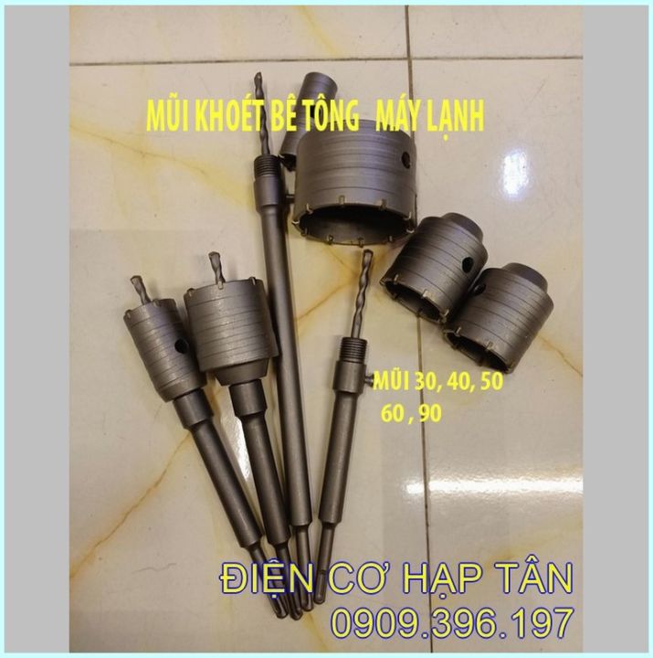 MŨI KHOÉT RÚT LÕI BÊ TÔNG – PHI 30, 40, 50, 60, 90 , mũi khoan rút lõi ...