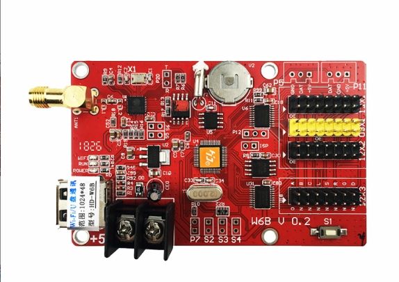 HD-W60 , HD-W6B แผงควบคุม ป้ายไฟวิ่ง วงจรควบคุมป้ายไฟ P10 | Lazada.co.th