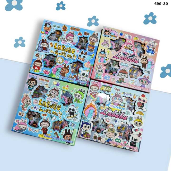 [IDOLA] Stiker 2D 100 Lembar Sticker Momo Labubu Sanrio Kartun Korea ...