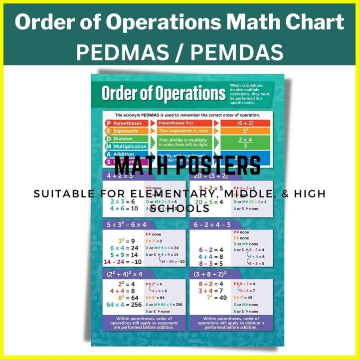 COD ⚽︎ ♆ Order of Operations Math Charts, PEDMAS, PEMDAS, Educational ... COD ⚽︎ ♆ Order of Operations Math Charts, PEDMAS, PEMDAS, Educational ...