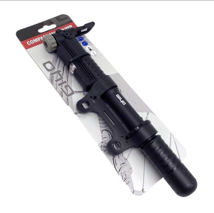 GP-66 GIYO Bicycle Hand Pump Double Action With Line Gauge Compact Mini ...