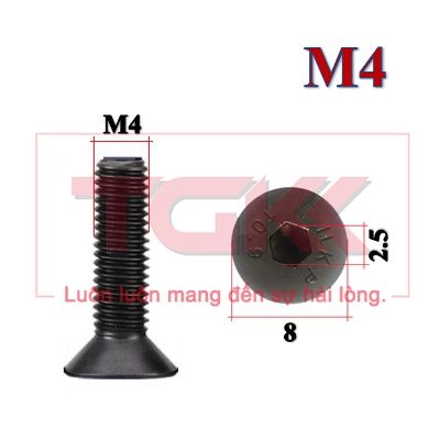 Bulong LGC đầu bằng thép đen M4 | Lazada.vn