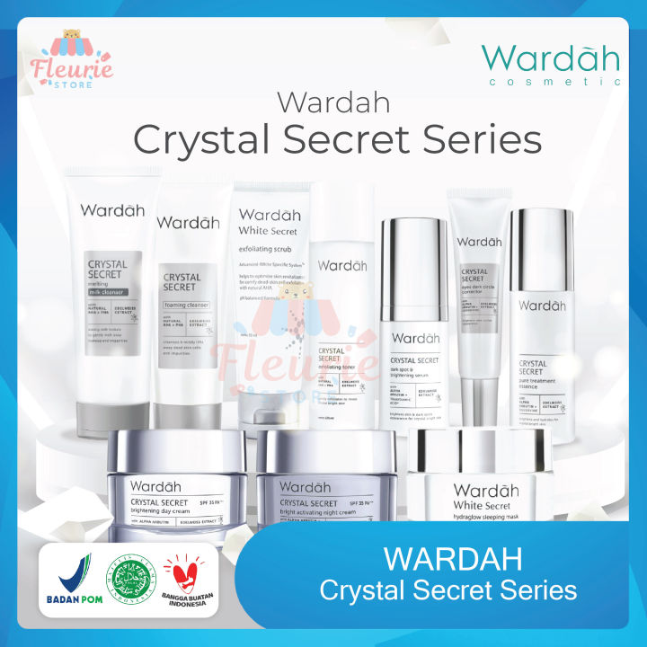 Wardah Crystal Secret - Day Night Cream/Eyecream/Essence/Cleanser ...