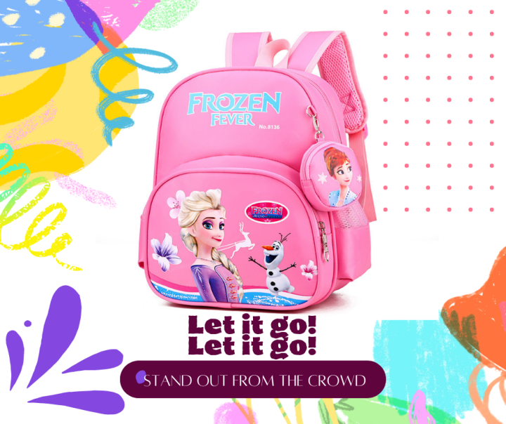 Frozen Elsa Olaf Pink School Backpack Kids Bag | Lazada PH