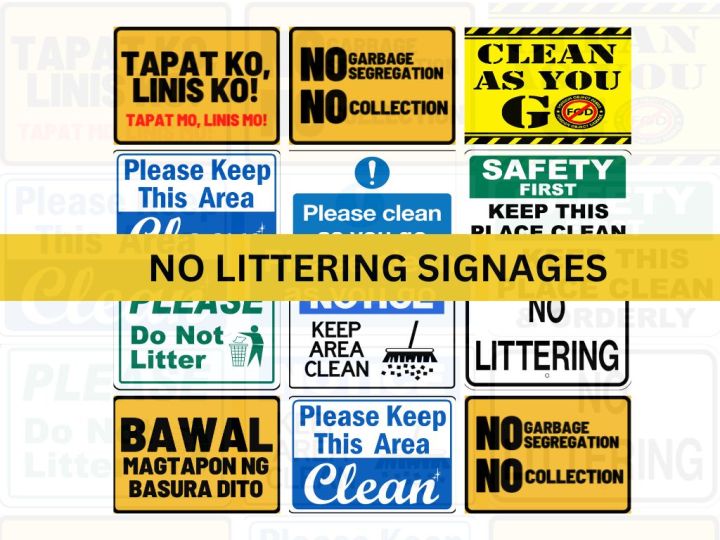 No Littering Bawal Magtapon Clean as You Go Keep This Area Clean ...