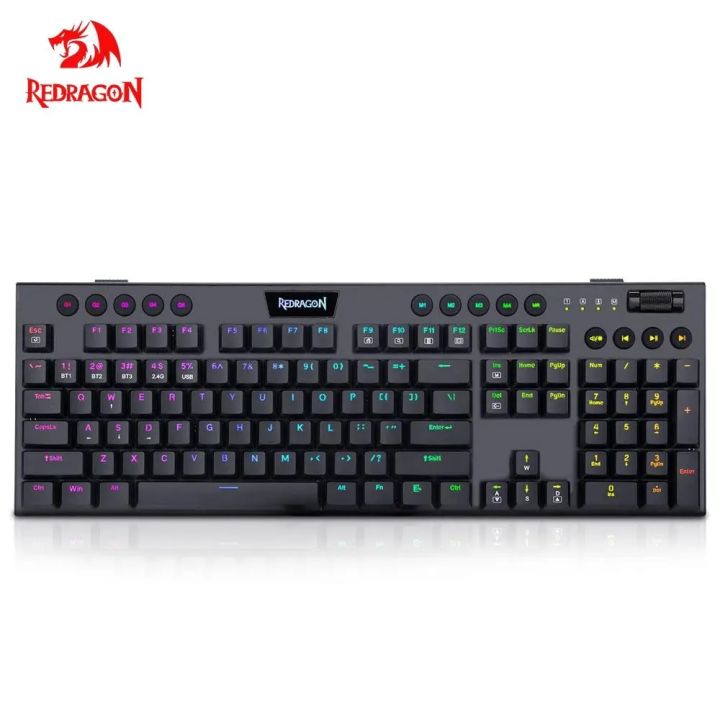 REDRAGON Horus K618 RGB Support Bluetooth 5.0 Wireless USB 2.4G 3 Mode ...