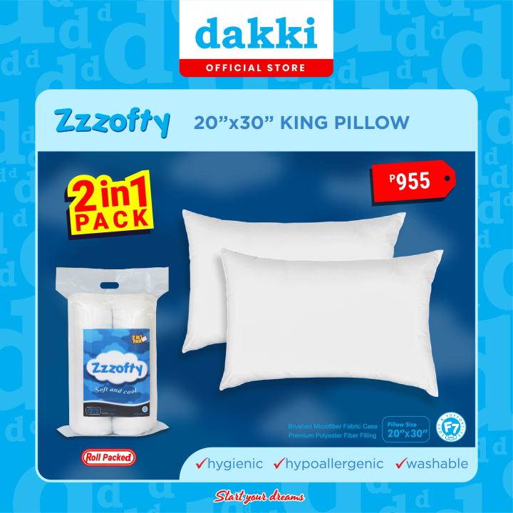 Dakki Zzzofty Buy 1 take 1 White 20"x30" King Pillow | Lazada PH