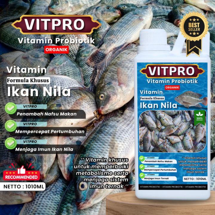 VITPRO Ikan Nila (1010ml) I Vitamin Penggemuk Ikan I Vitamin Penambah ...