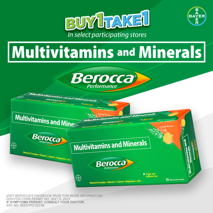Berocca Multivitamins and Minerals Orange Flavor Effervescent Tablet ...