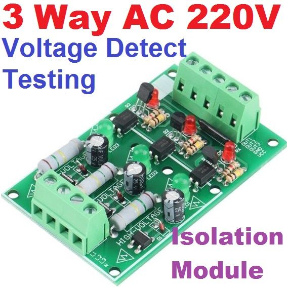 3 Channel Way AC 220V Optocoupler Isolation Module Voltage Detect ...