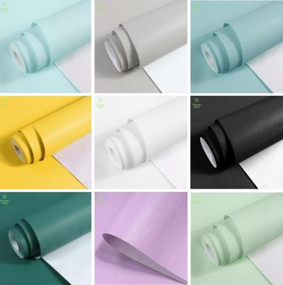 60cm x 10meter Matt Color Wallpaper Plain Colour Pure Color Wallpaper ...