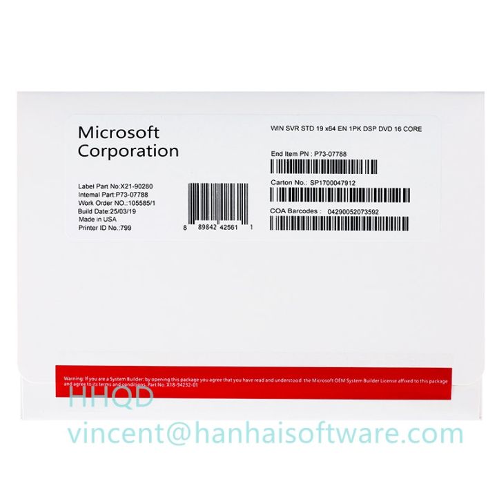 Microsoft Windows server 2022 2019 2016 2012 R2 Standard Edition Data ...