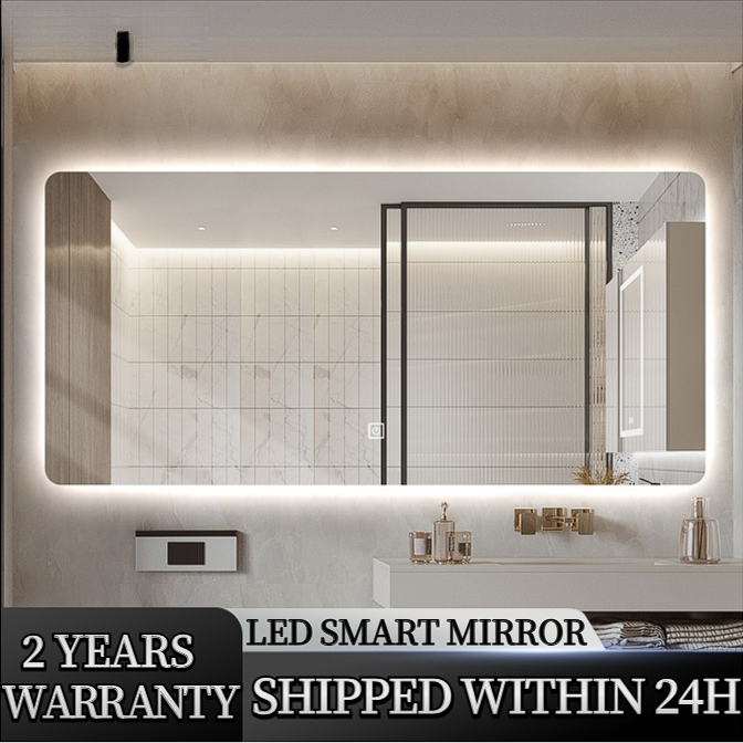 LED bathroom mirror wall-mounted smart bathroom vanity bedroom beauty ...