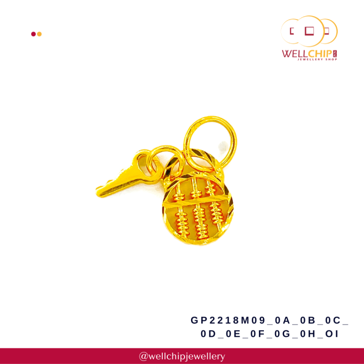 Loket Emas 916| Pendant 916 Gold | Well Chip Kedai Emas | Lazada