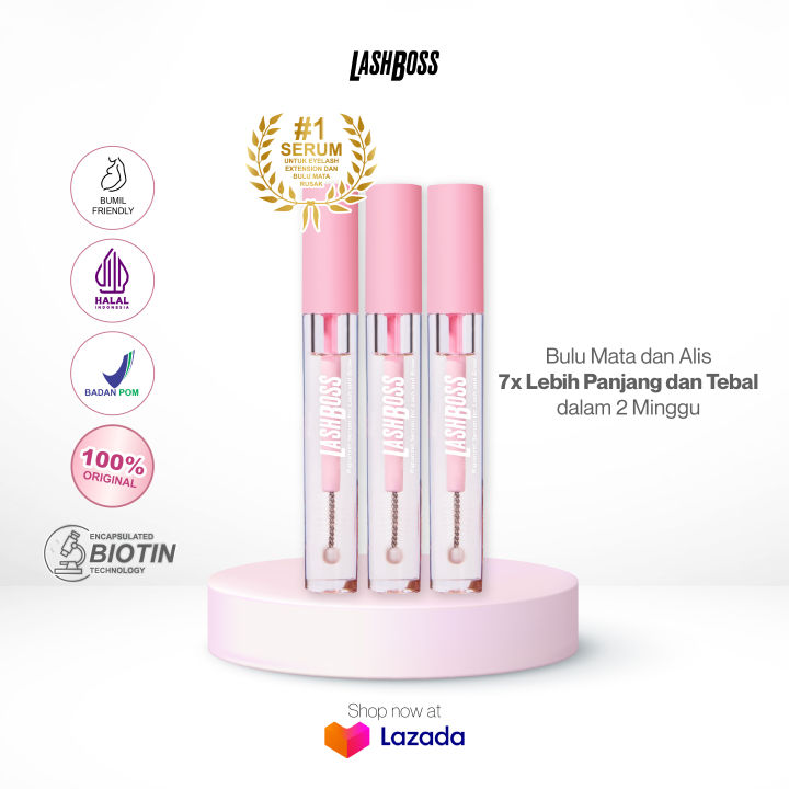 Triple Pack! Lash Boss Rapunzel Serum Serum Penumbuh Bulu Mata dan Alis ...