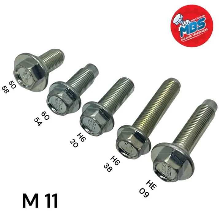 BAUT M11 FLAXAIBEL MOBIL FLANGE TOPI ORIGINAL BAUT MOBIL LOGO ORI COD ...