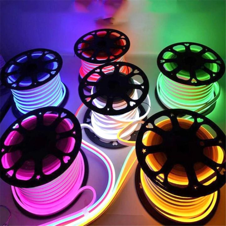 Lampu Neon Dekorasi Flexible Led Selang Panjang LED Neon Flexible 220V ...