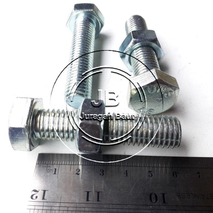 BAUT MUR M14 X 60 PANJANG 6CM 6 CM KUNCI 22 60MM MM PUTIH BAUD BMP ...