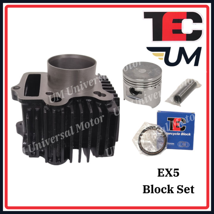 HONDA EX5 HIGH POWER HIPOWER CYLINDER BLOCK SET COMPLETE BLOK PISTON ...