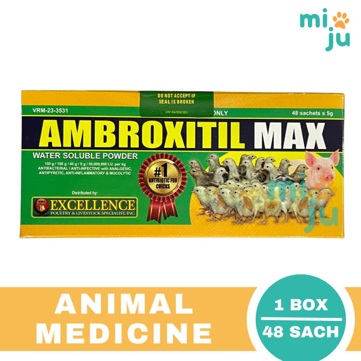 Ambroxitil Max (1 Box/48 Sachets x 5g) - For Animals | Lazada PH