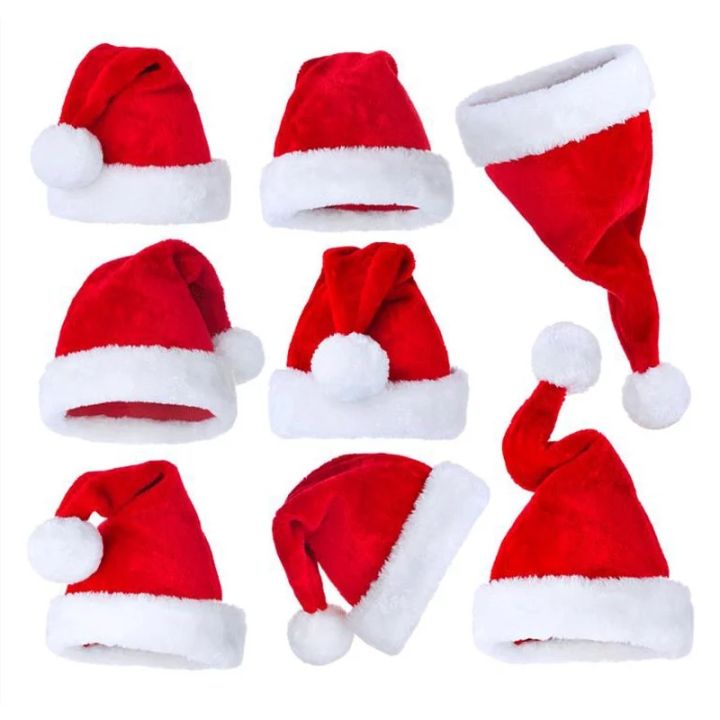 Mũ giáng sinh ông già Noel và công chúa tuyết vải nhung lông mịn cao ...