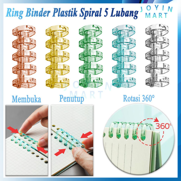 Ring Binder Plastik Spiral 5 Lubang/DIY Spiral Ring Binder/DIY Binding ...